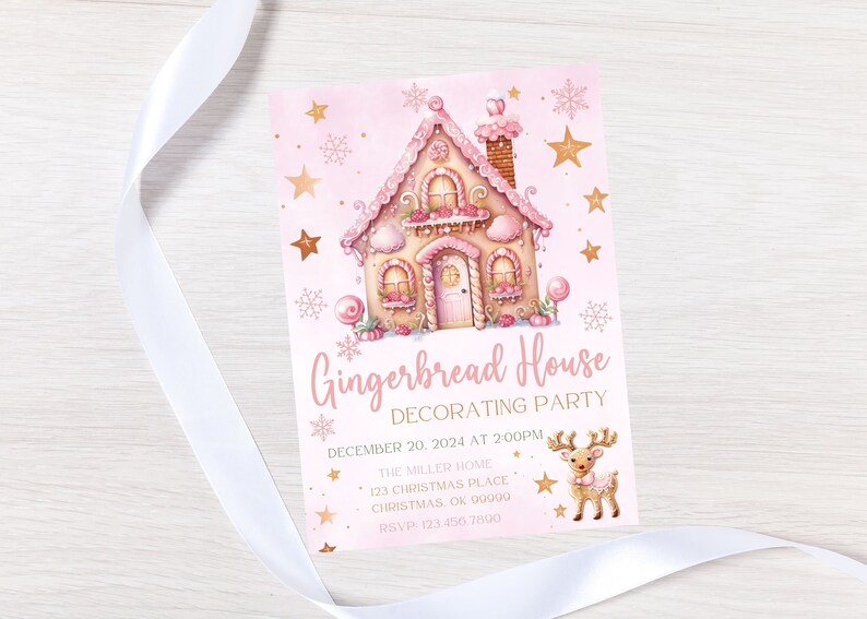Christmas Party Invitation-gingerbread House Decorating Party - Etsy