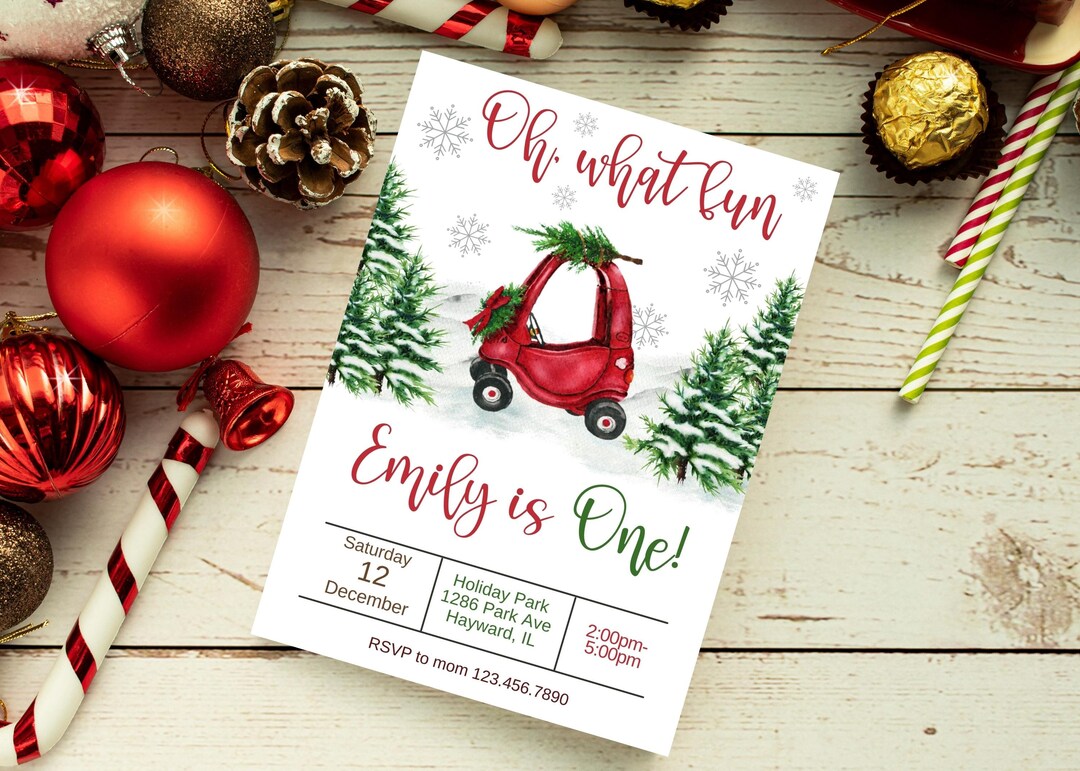 Christmas Birthday Invitation Template-christmas Birthday Invite ...