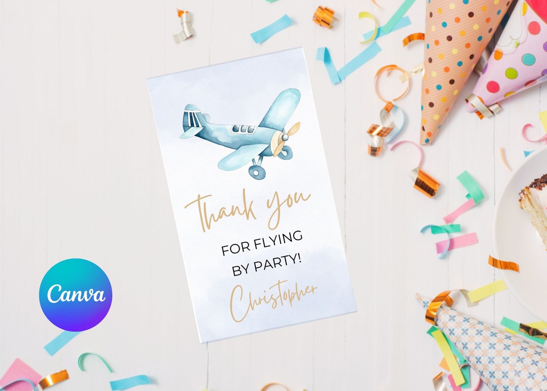 Editable Airplane Thank You Tag-airplane Favor Tags-thank You Tags ...
