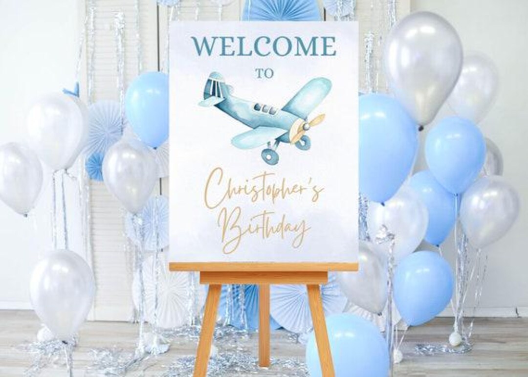 Editable Airplane Birthday Welcome Sign-plane Welcome Sign-plane Theme ...