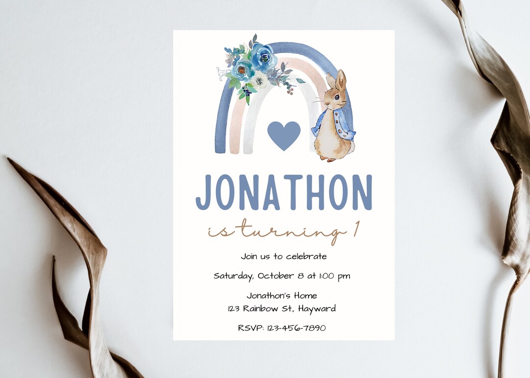 Peter Rabbit Birthday Invitation Template-birthday Invitation Peter ...