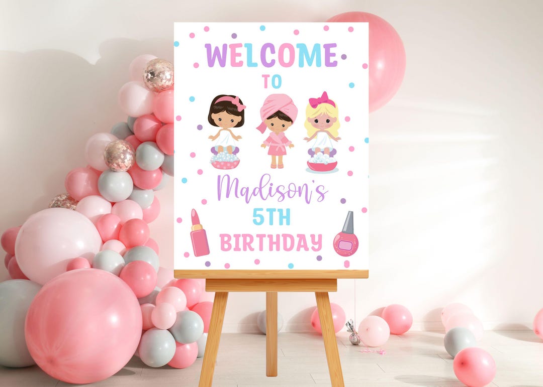 Spa Party Welcome Sign Template-instant Download - Etsy