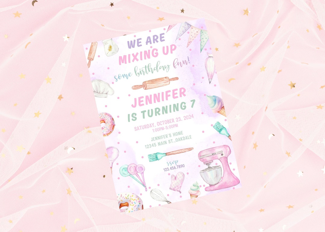 Editable Baking Birthday Invitation Template-sweet Birthday Party ...