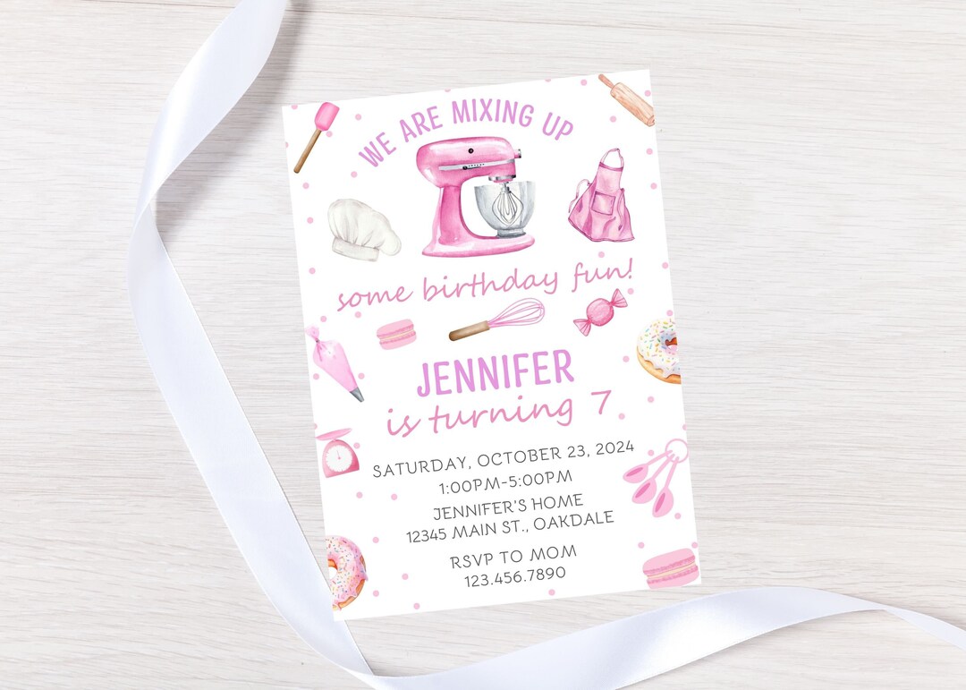 Editable Baking Birthday Invitation-sweet Celebration Invite-baking ...