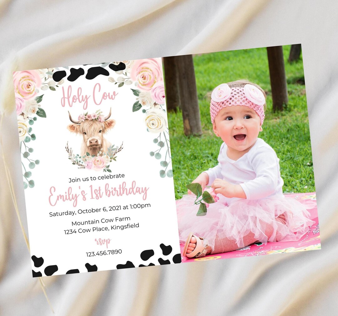 Cow Birthday Invitation Template-instant Download - Etsy