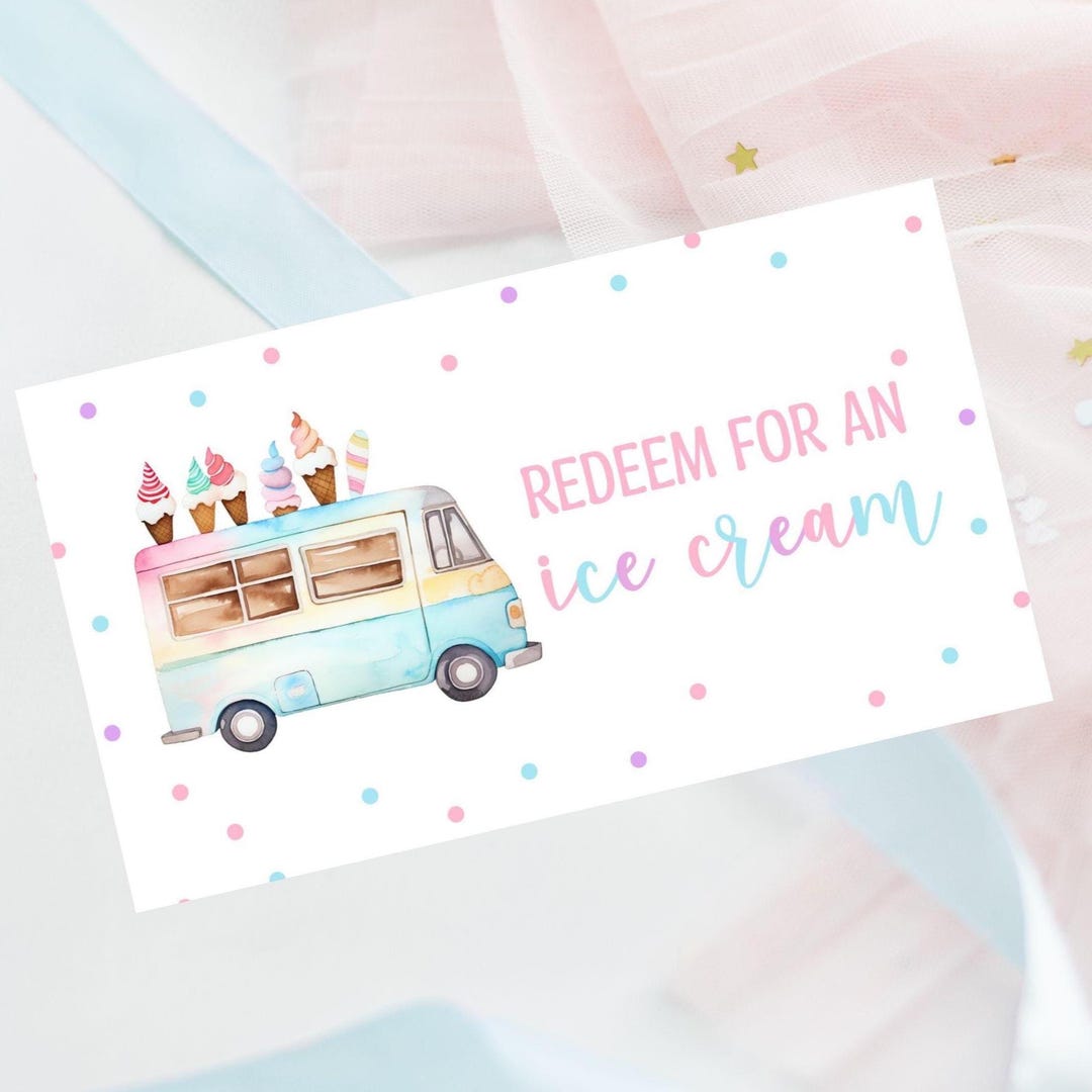 Editable Ice Cream Party Ticket-ice Cream Truck Party-instant Download ...