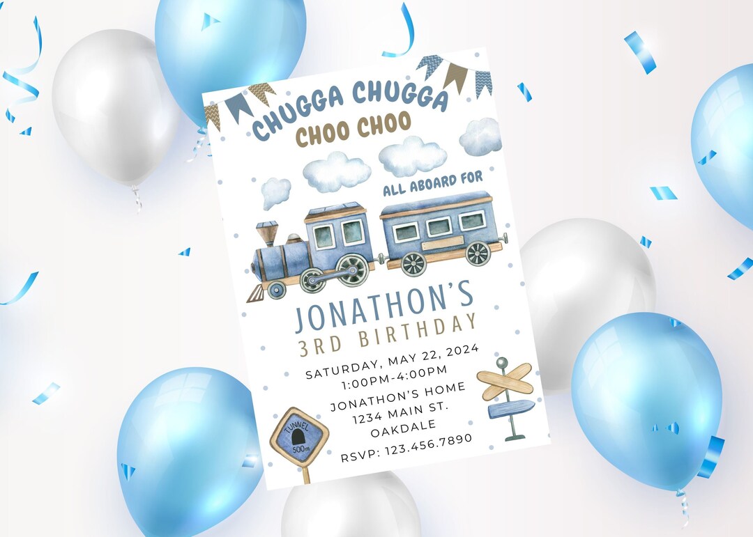 Editable Train Birthday Invitation-train Birthday Invite-instant ...