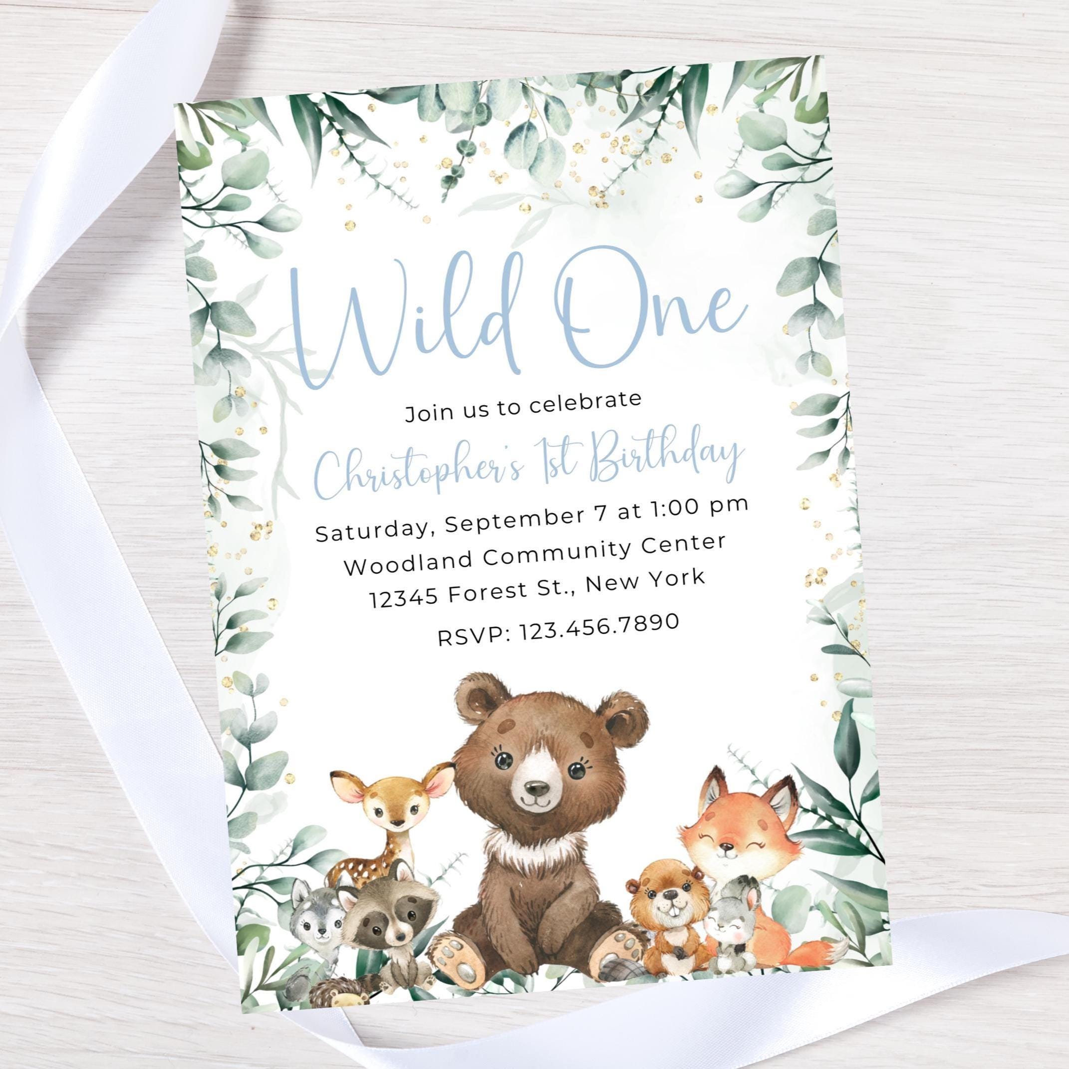Woodland Birthday Party Invitation-forest Animal Invite-instant ...