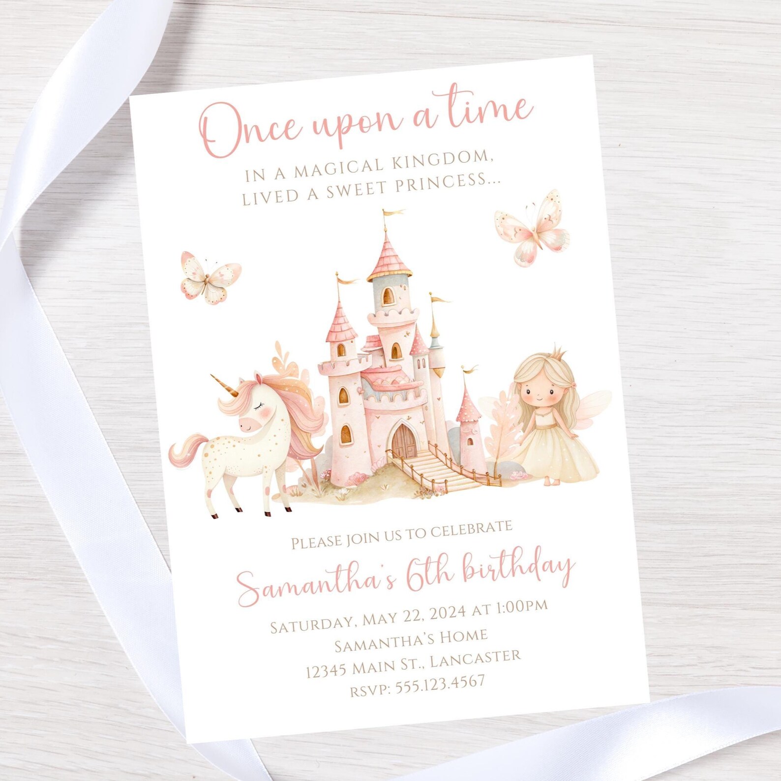 Princess Castle Birthday Invitation Template-royal Celebration Birthday ...