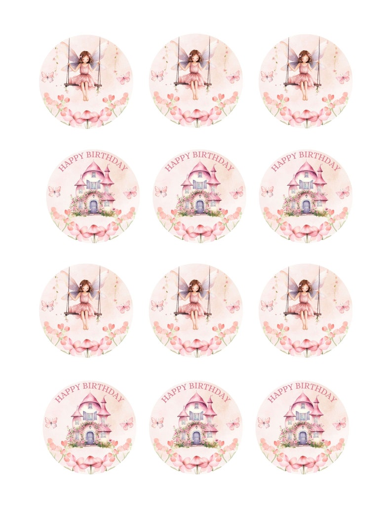Fairy Cupcake Topper Printable-fairies Cake Topper-enchanted Garden ...