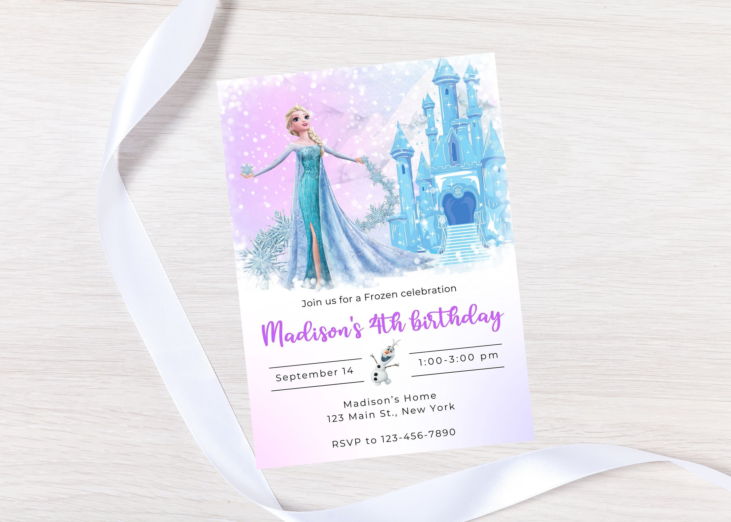 Frozen Birthday Invitation-frozen Birthday Invite-girl Birthday ...