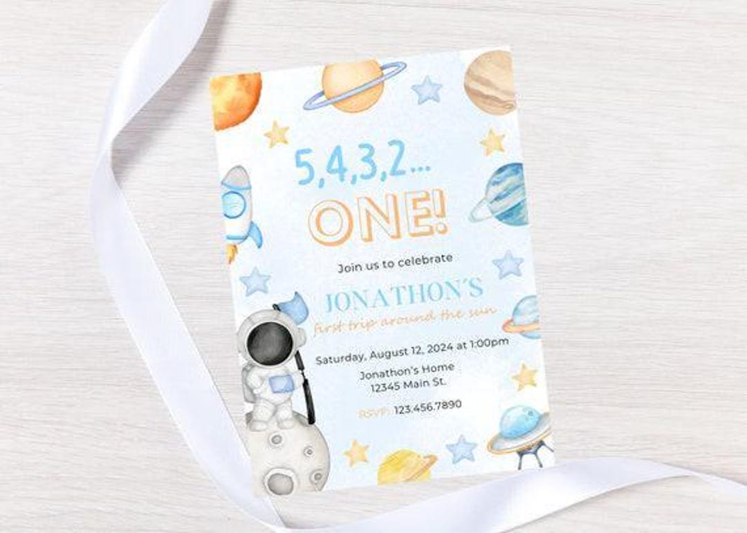 Editable Astronaut Birthday Invitation-space Party Invite for Boys ...