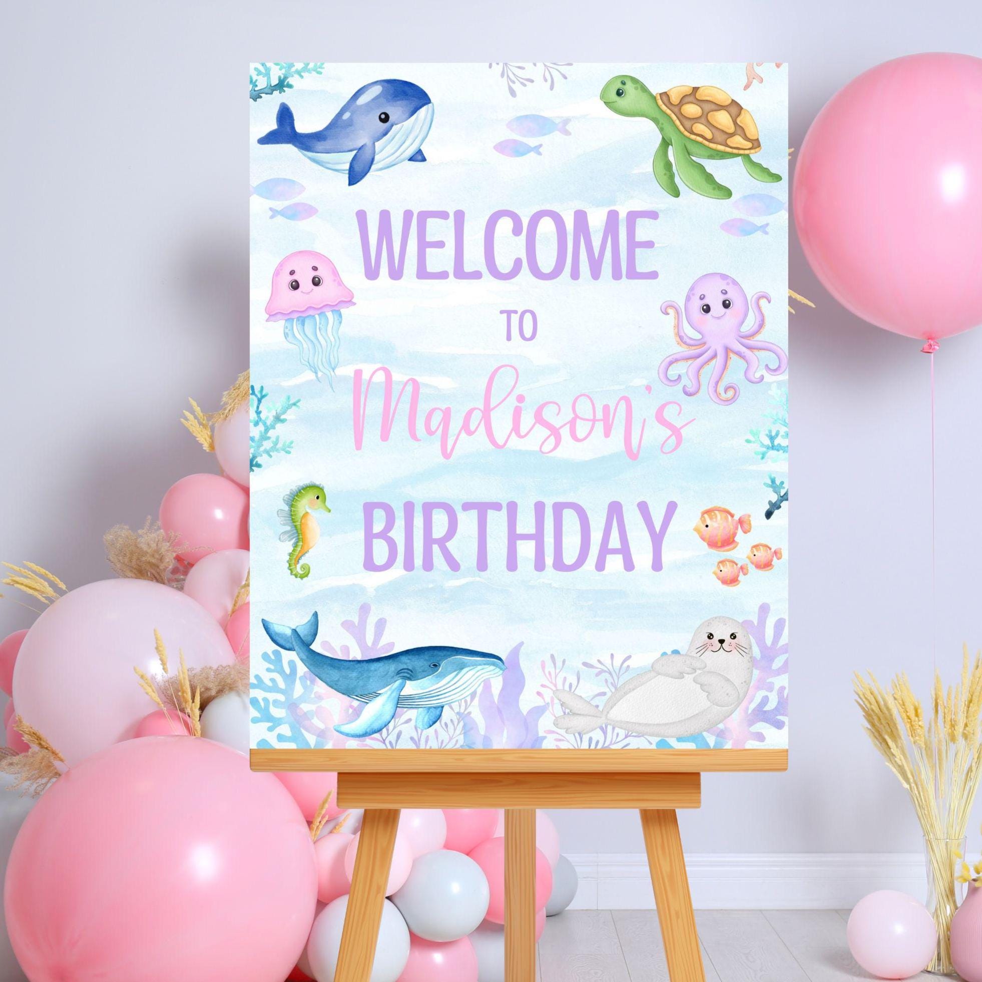 Editable Under the Sea Birthday Welcome Sign Template-instant Download ...