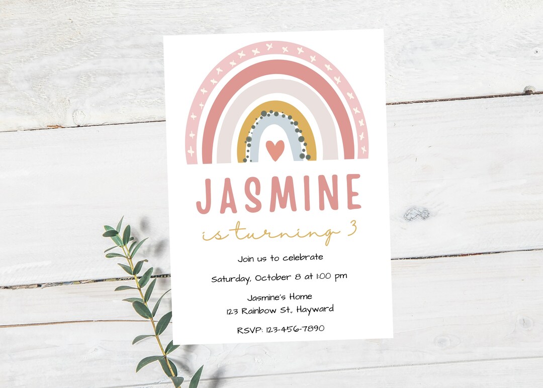 Rainbow Invitation-rainbow Invite-rainbow Invitation - Etsy