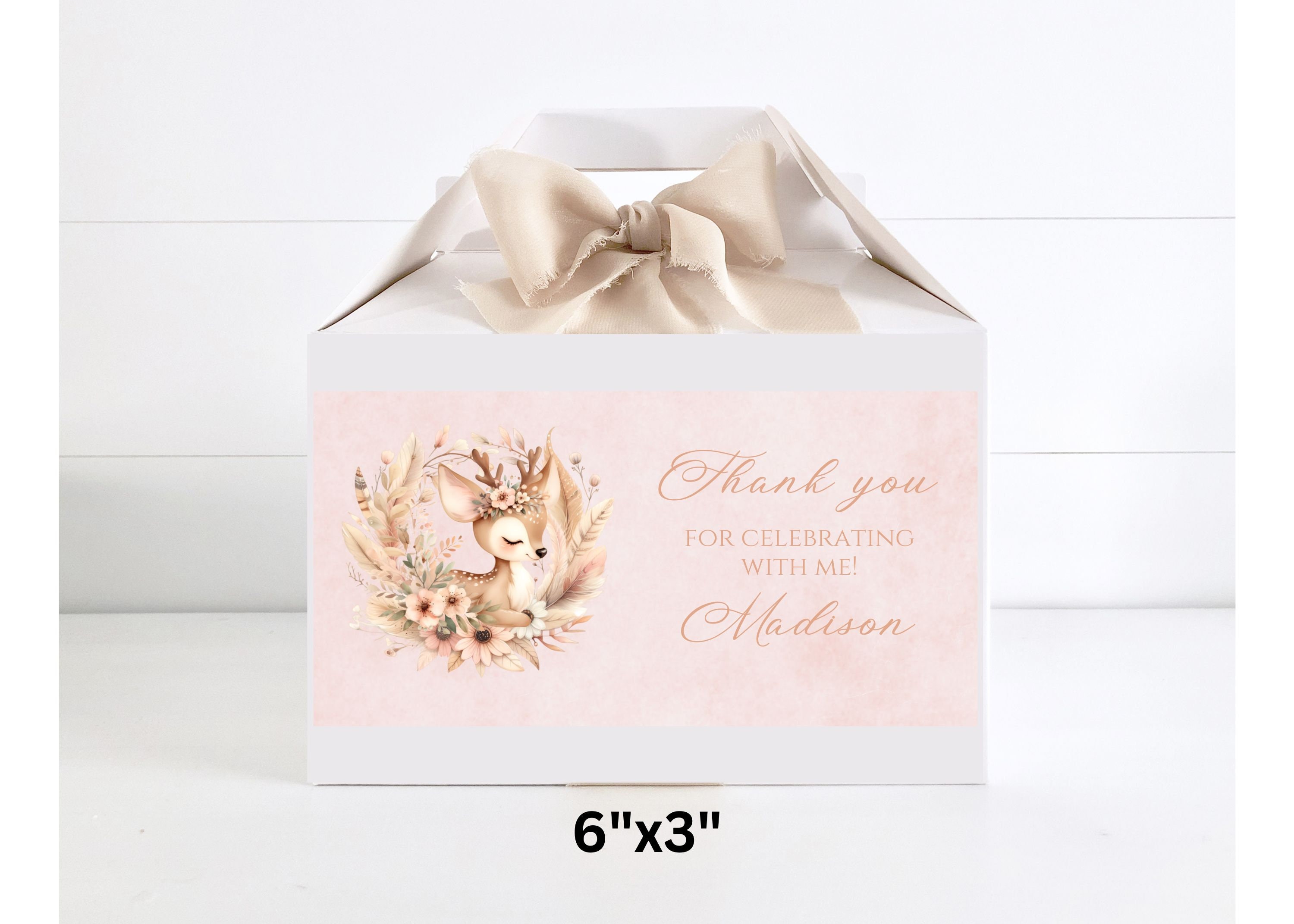 Editable Deer Birthday Party Favor Box Label Printables Oh Deer Party ...