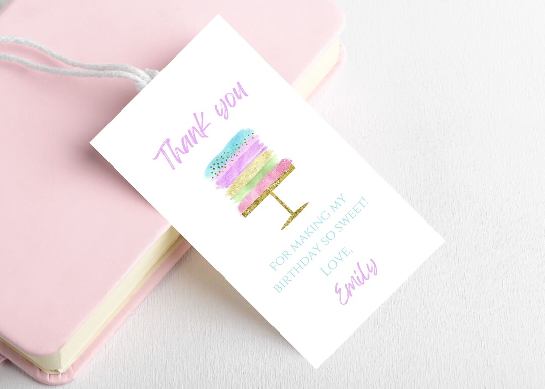 Birthday Cake Thank You Tags-instant Download - Etsy