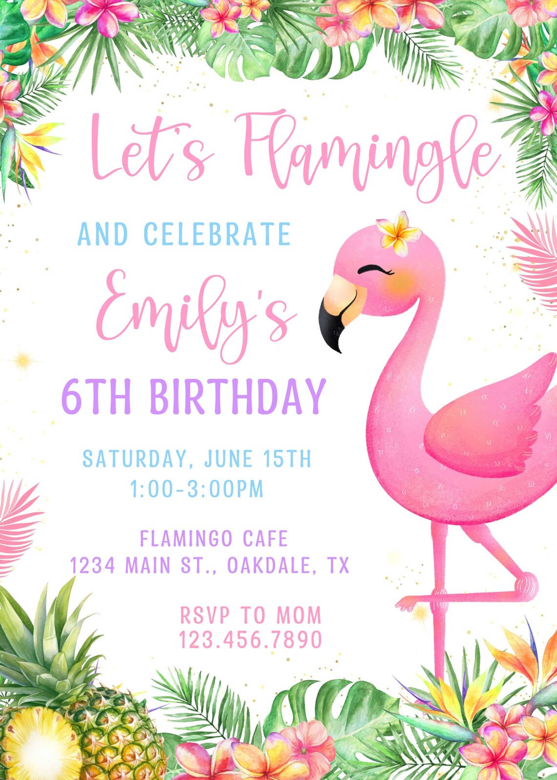 Editable Flamingo Birthday Invitation-flamingle Invite-pink Flamingo ...