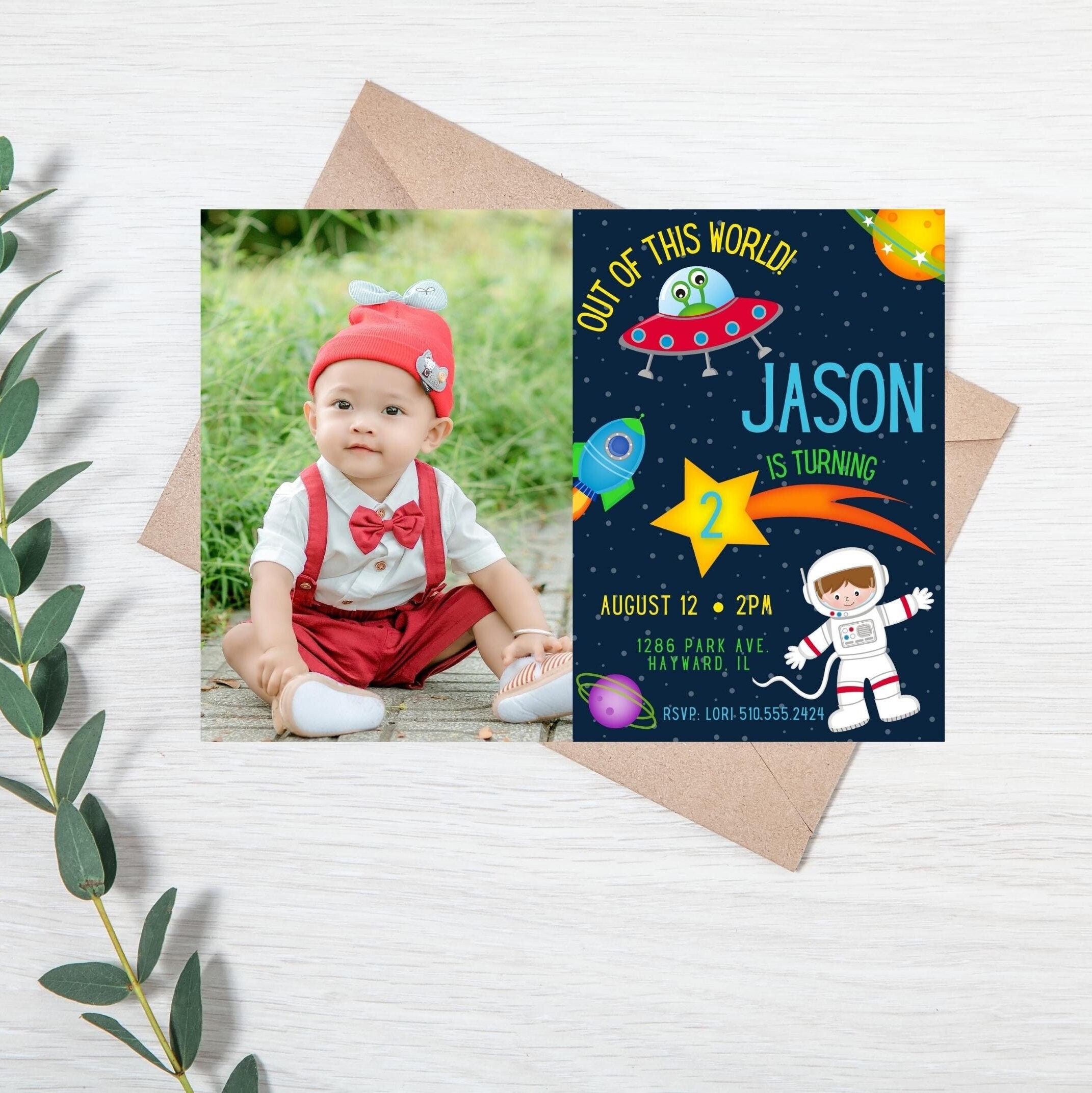 Astronaut Birthday Invitation-astronaut Photo Invite-astronaut - Etsy
