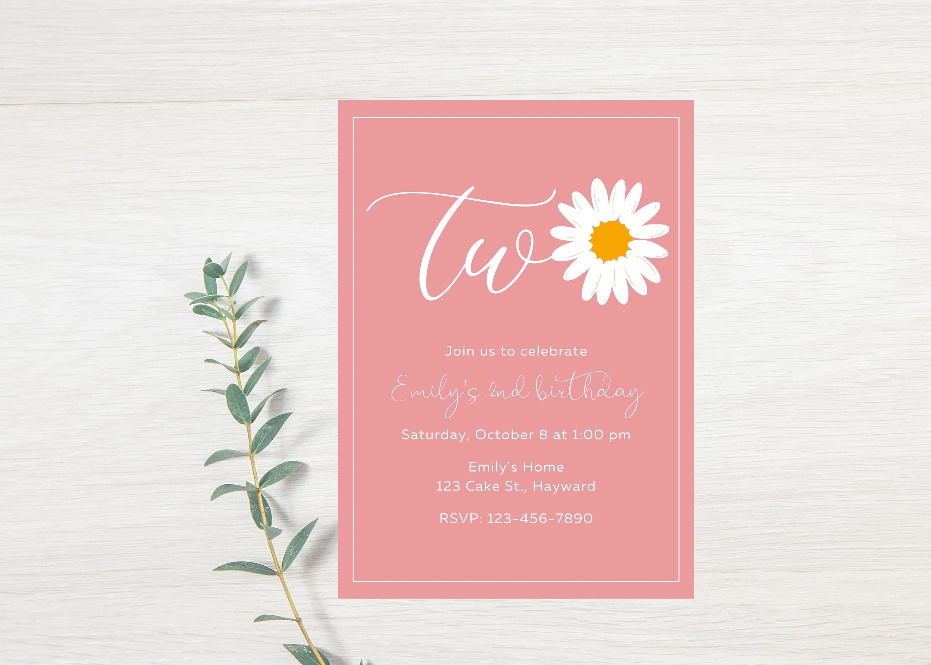 Daisy Birthday Invite-daisy Invitation-daisy Birthday - Etsy