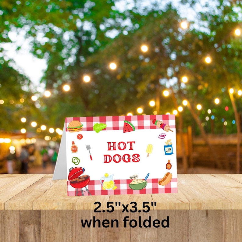 Editable BBQ Food Tags, BBQ Theme Party, Backyard Barbecue Food Sign ...