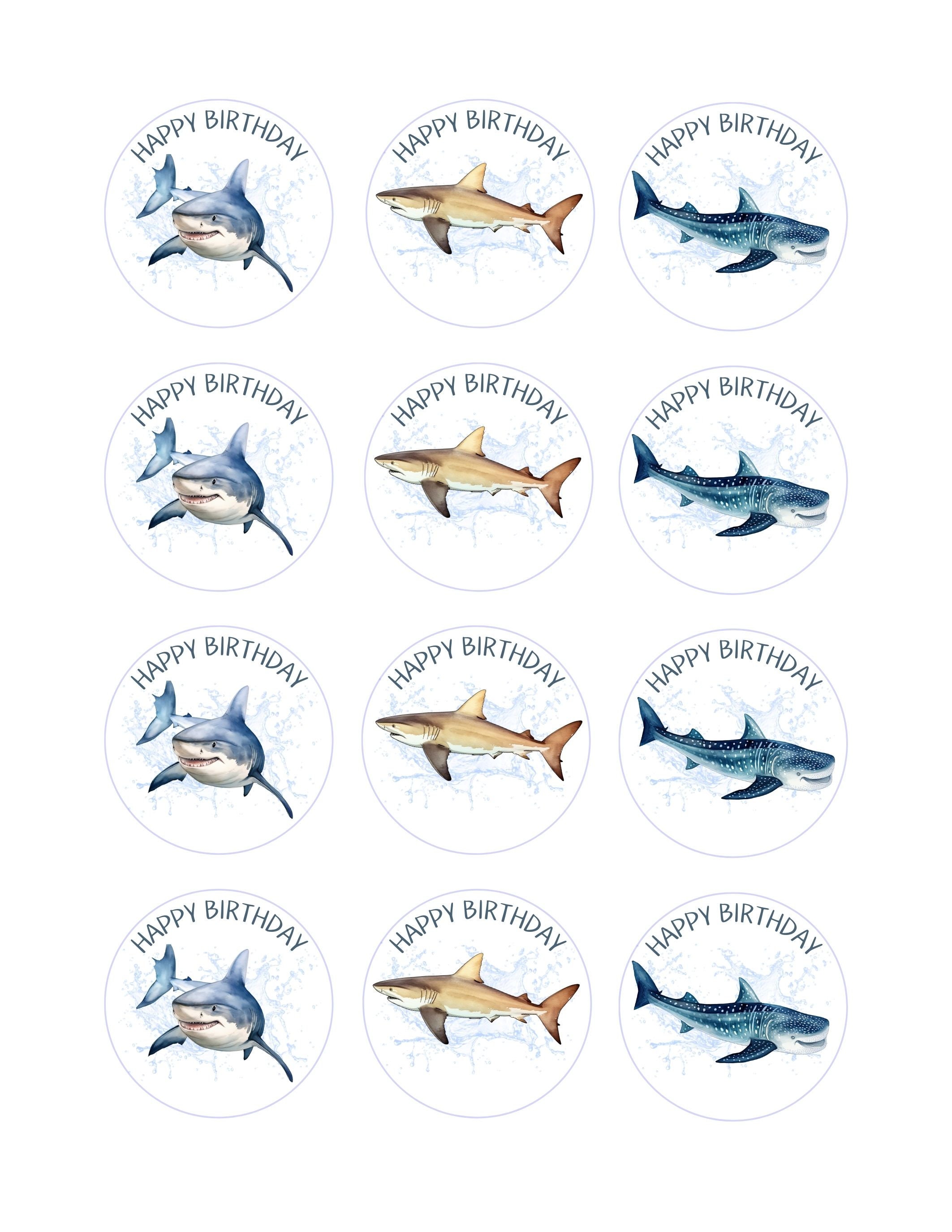 Shark Cupcake Topper Editable-instant Download - Etsy