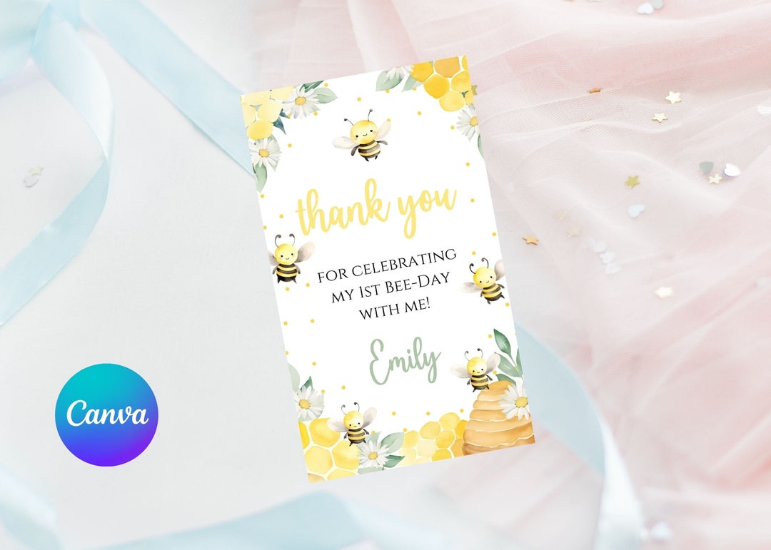 Editable Bee Favor Tag Template-bee Thank You Tag Template-bee-day Gift ...