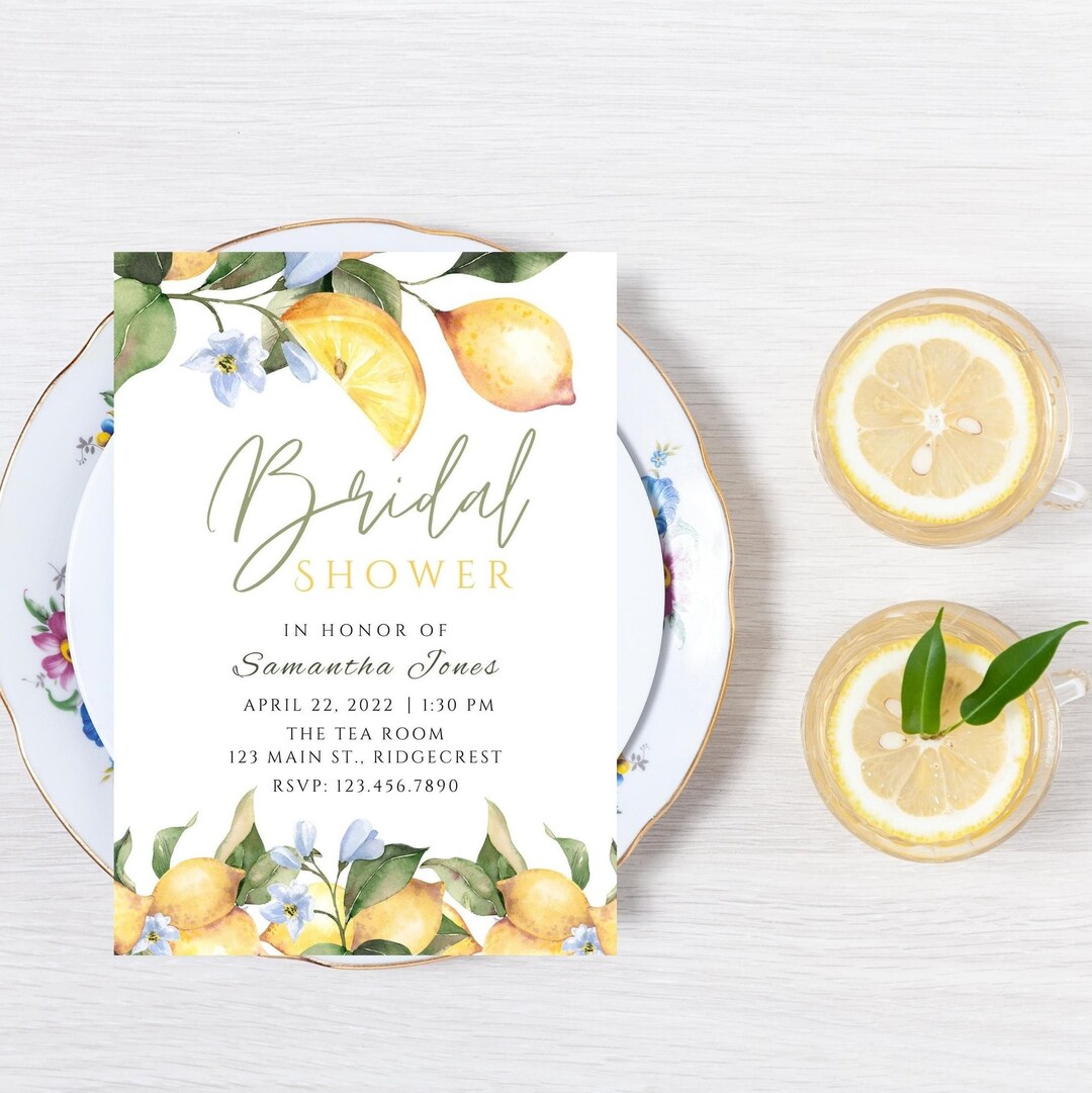 Editable Lemon Bridal Shower Invitation-bridal Shower Lemon Invite ...
