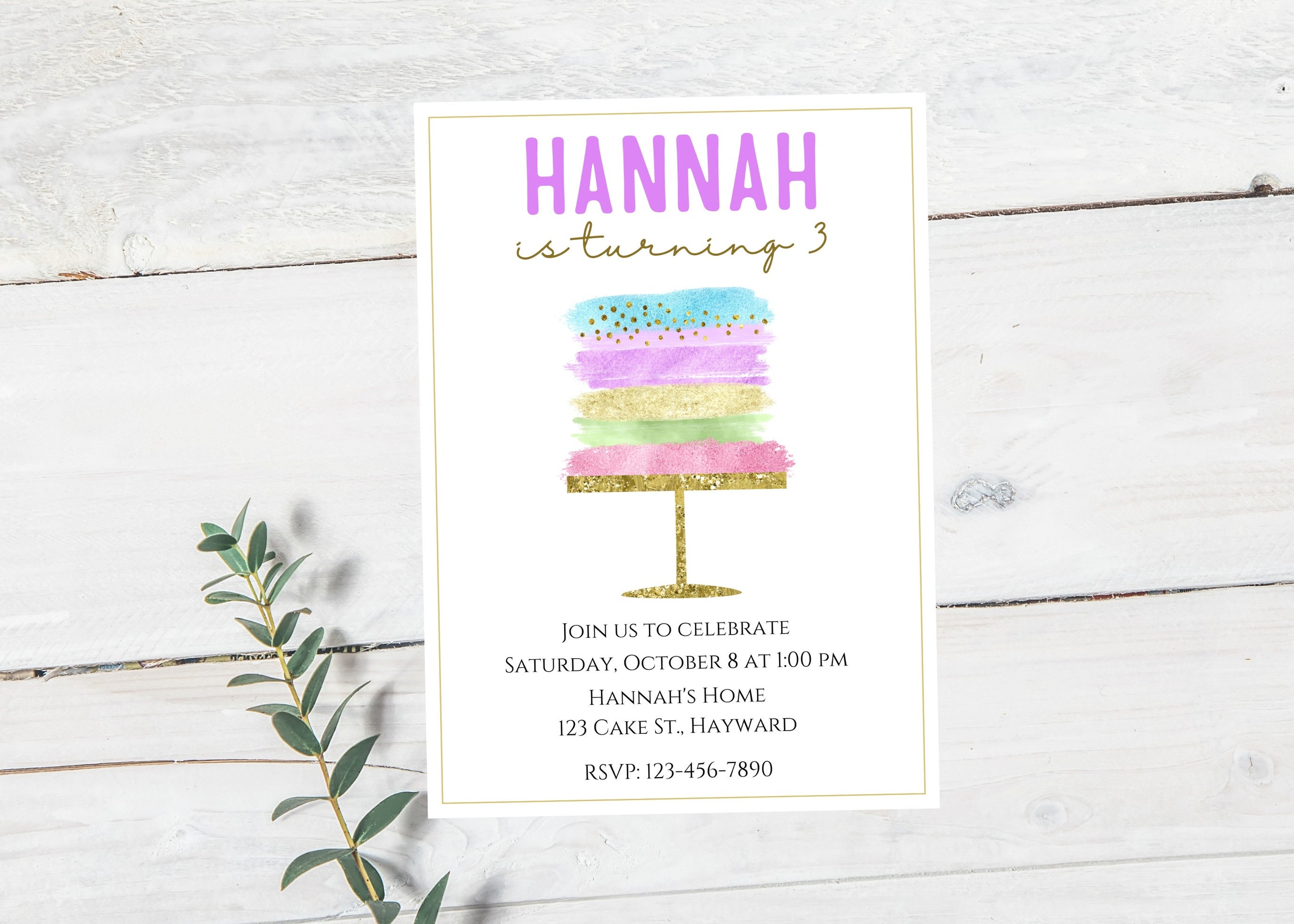 Birthday Cake Invite-cake Invitation-birthday Invitation-birthday ...