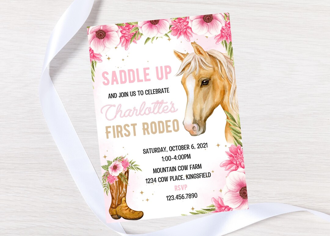 Horse Birthday Invitation Template-horse Party Invite-rodeo Invite ...