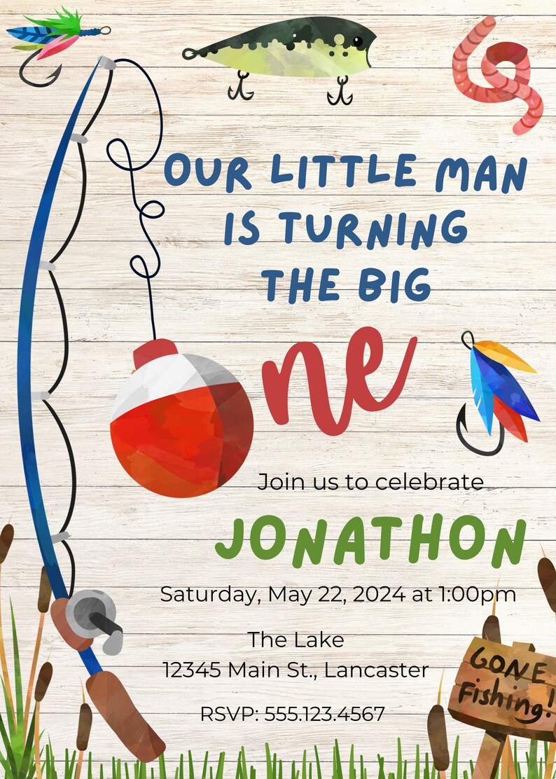 Editable Fishing Birthday Invitation Template-o-fish-ally Fishing ...