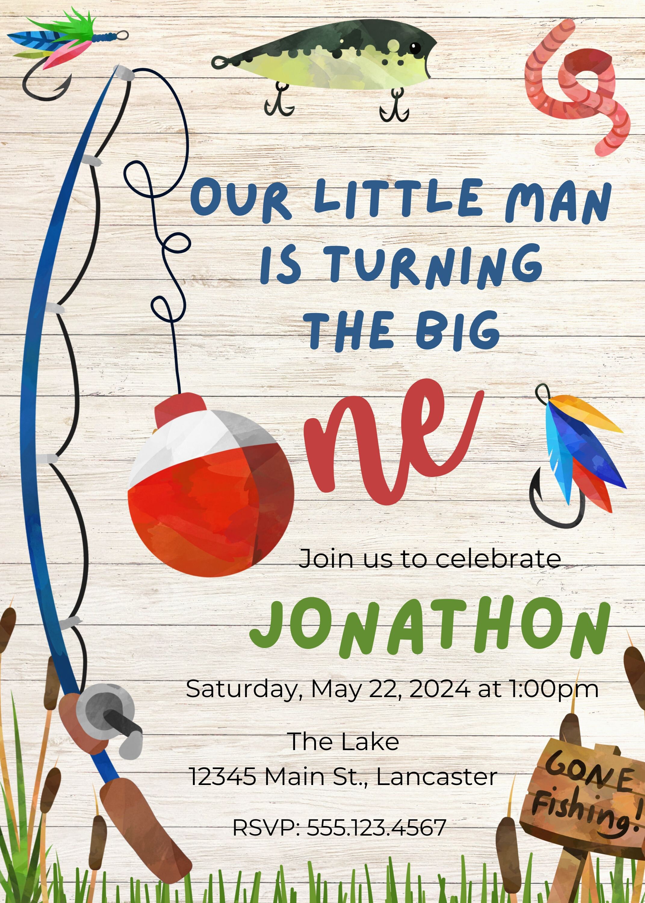 Editable Fishing Birthday Invitation Template-o-fish-ally Fishing ...