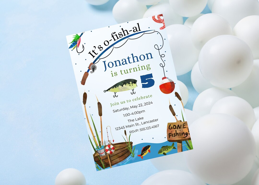 Editable Fishing Birthday Invite-instant Download - Etsy