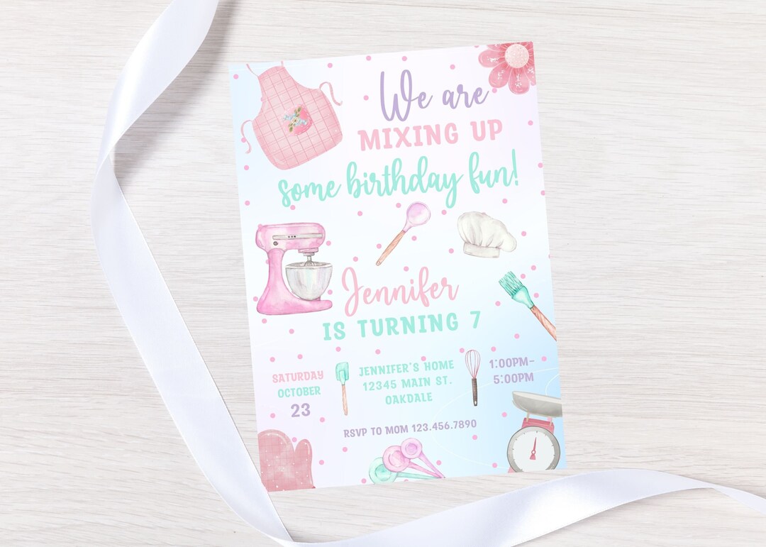 Editable Baking Birthday Invitation-sweet Celebration Birthday Party ...