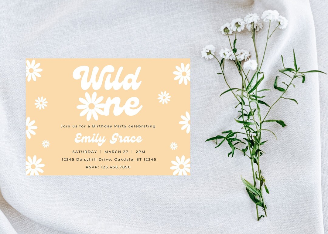 Daisy Birthday Invite Template-daisy First Birthday Invite-instant ...