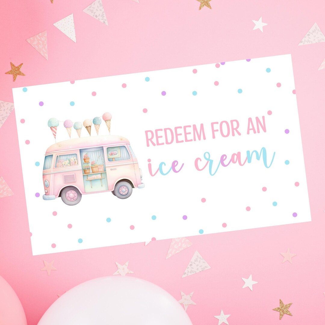 Editable Ice Cream Party Ticket- Ice Cream Truck Party-instant Download ...