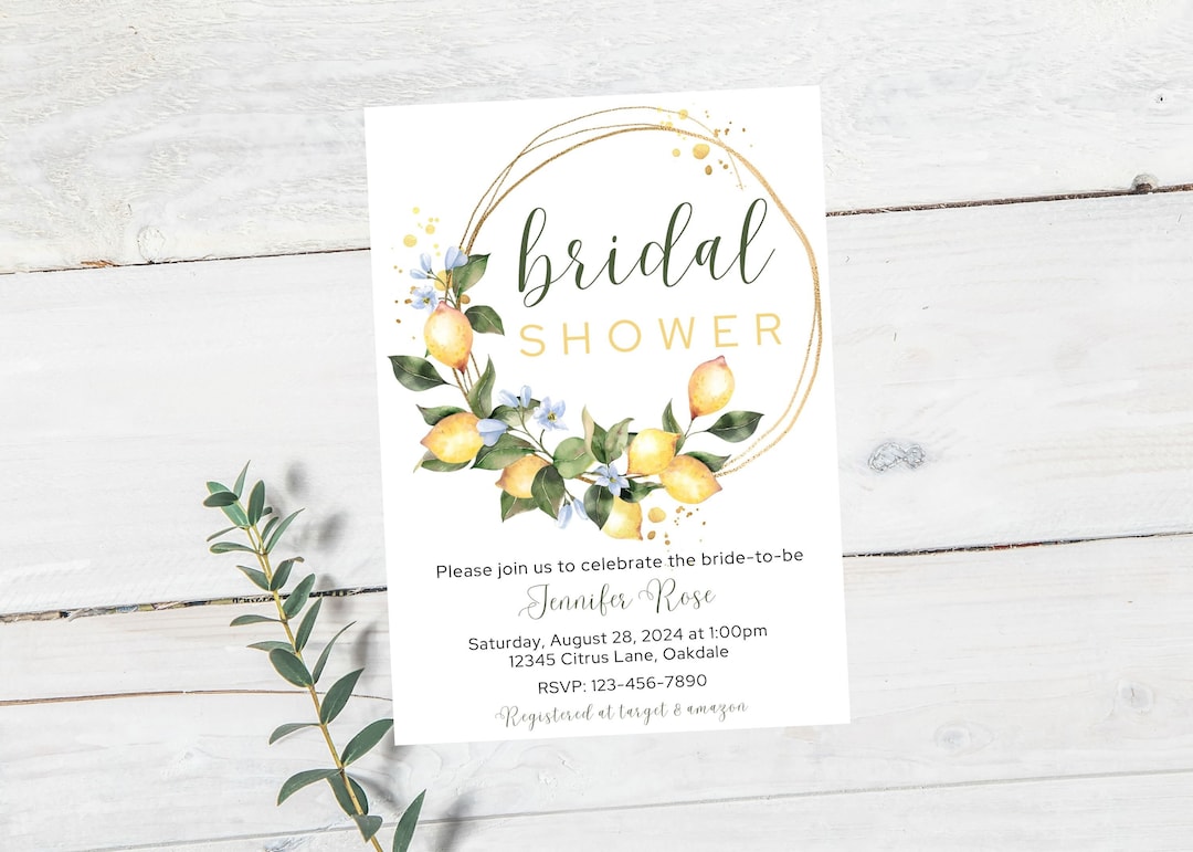Editable Lemon Bridal Shower Invitation-lemon Party Invitation-instant ...