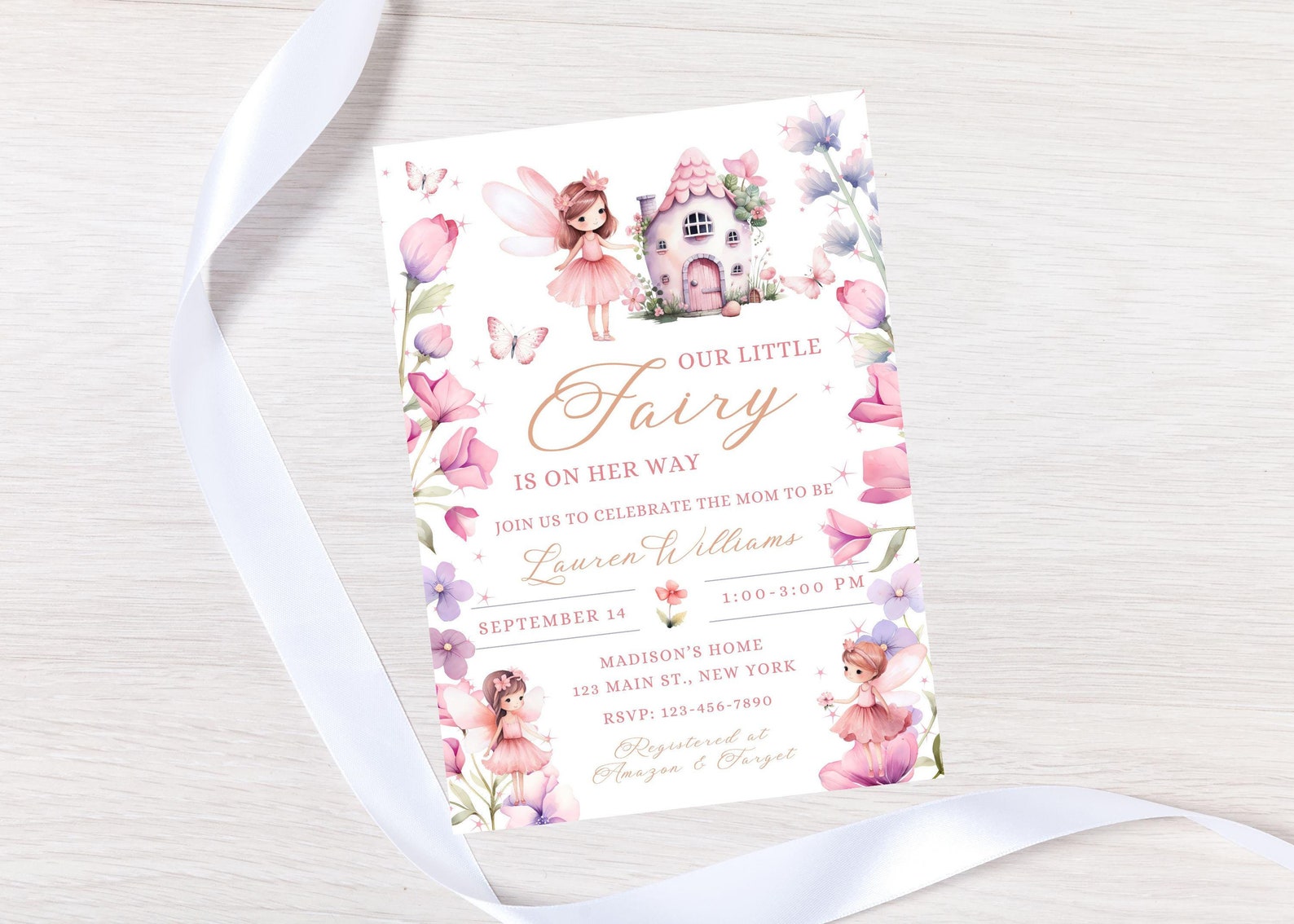 Editable Fairy Baby Shower Invitation-fairy Baby Shower Invite-magical ...