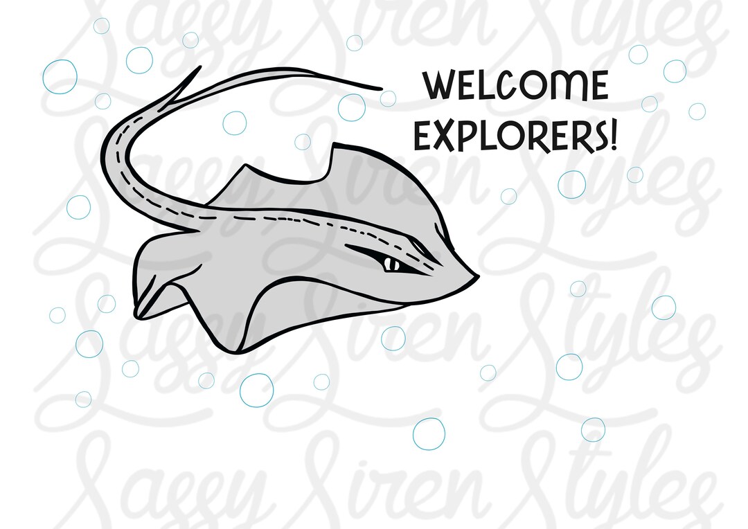 Welcome Explorers Stingray Sublimation Png - Etsy