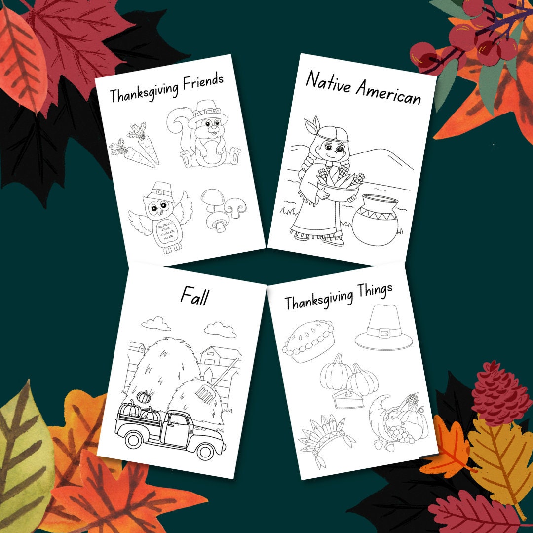 Thanksgiving Coloring Book | Coloring Pages, Kid Pages, Downloads ...