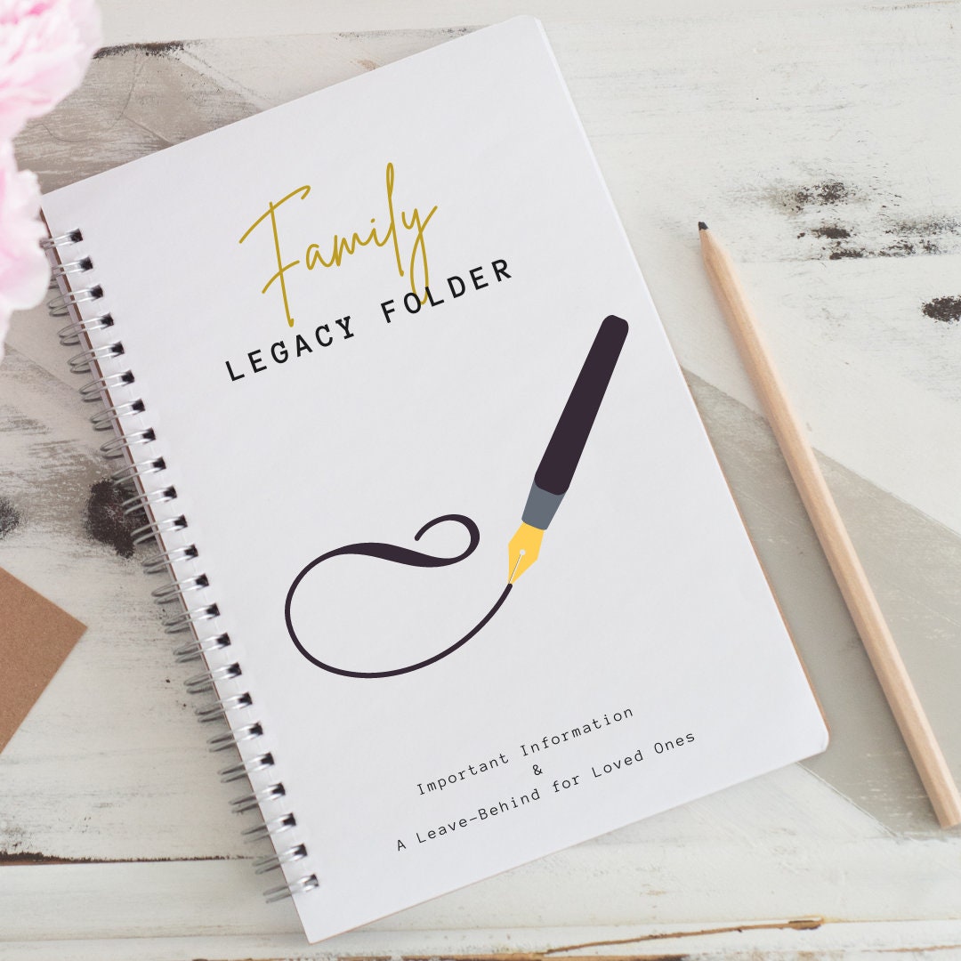 Family Legacy Folder | Family Leave-behind for Loved Ones, Important ...