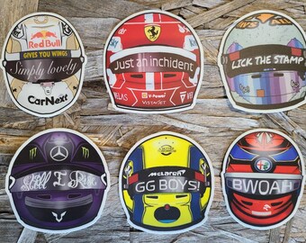 F1 Helmet Stickers - Etsy