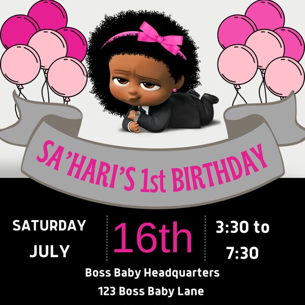 Black Boss Baby Party - Etsy