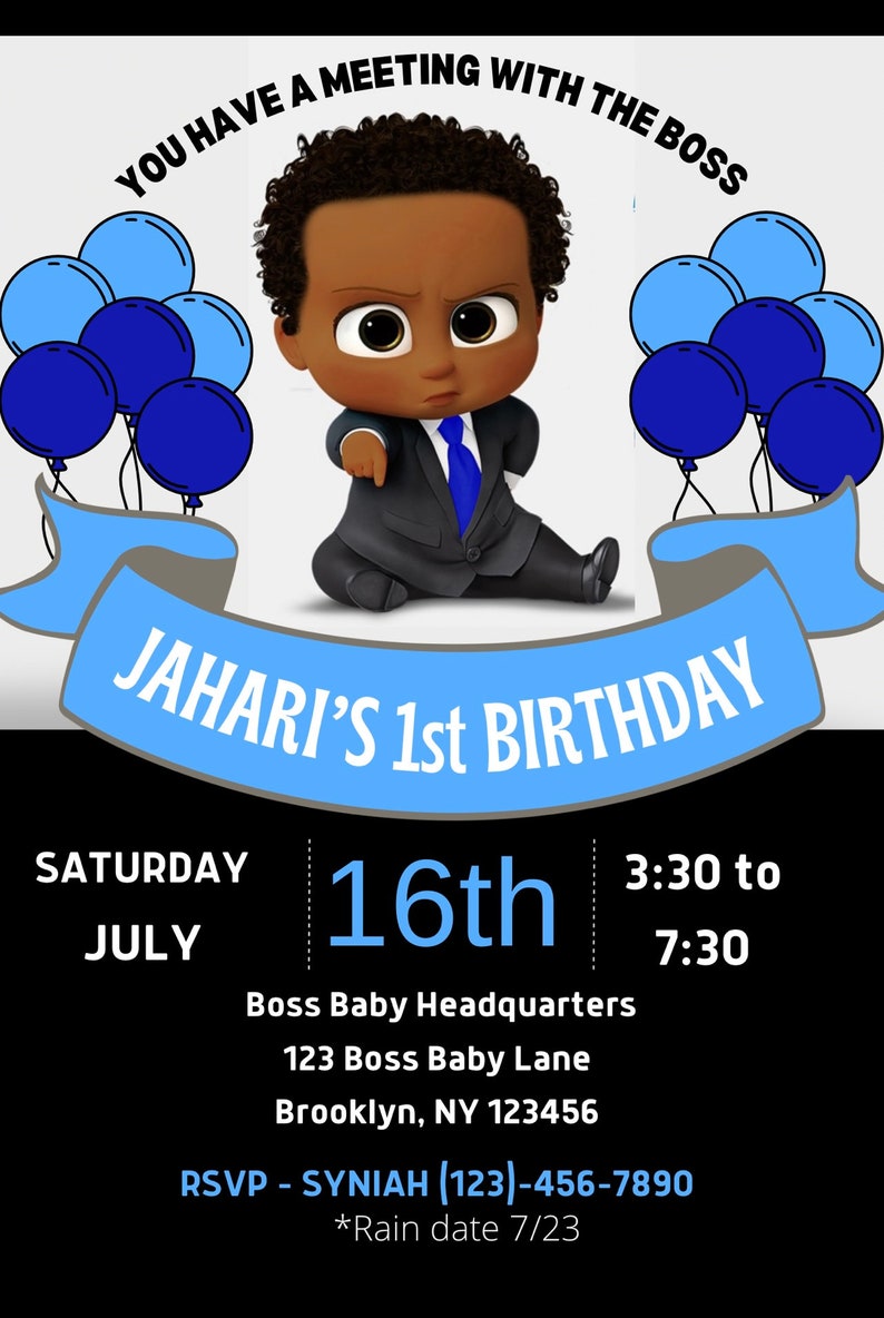 Boss Baby Birthday Invitation (Download Now) - Etsy