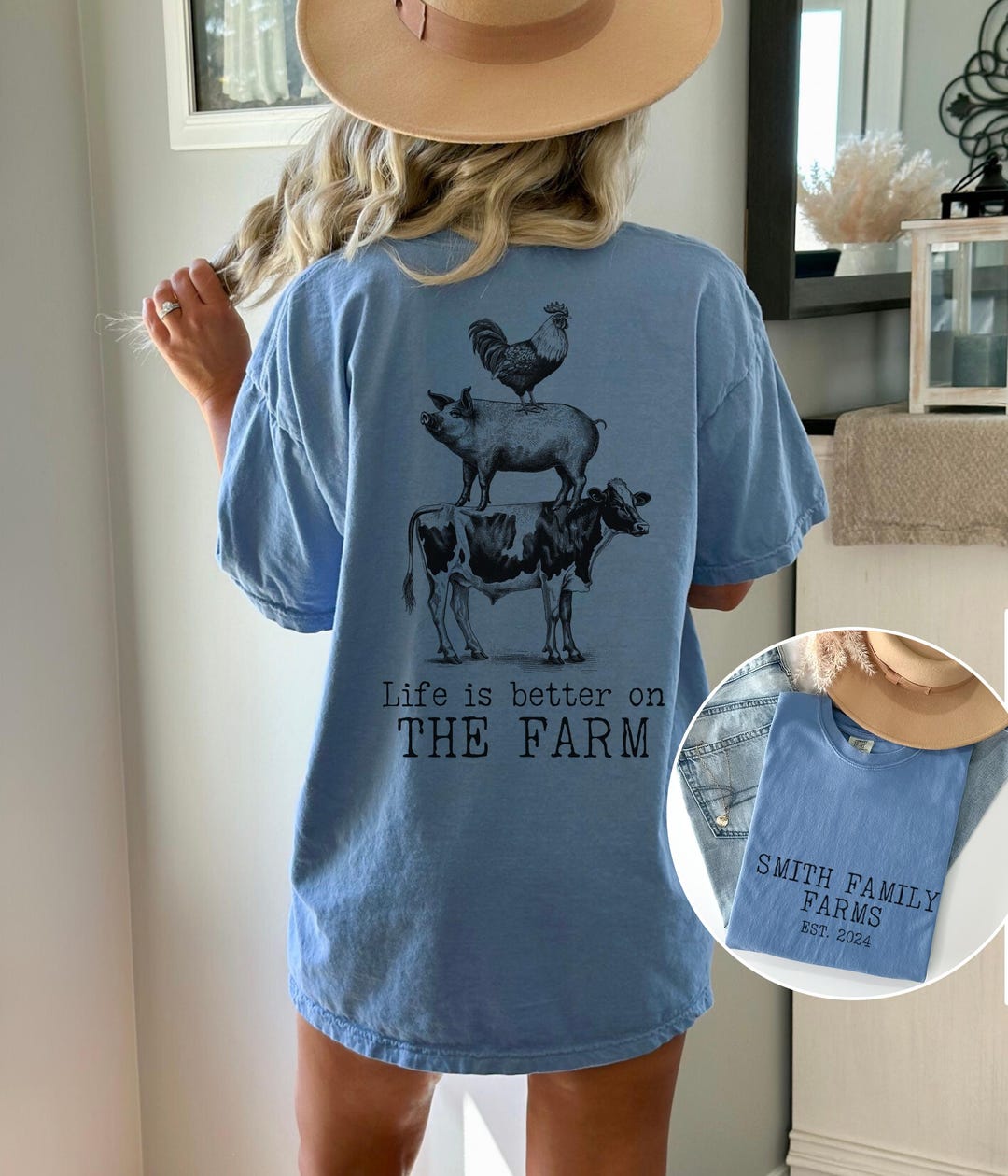 Custom Farm Shirt, Gift for Farmers, Family Farm T-shirts Life is ...