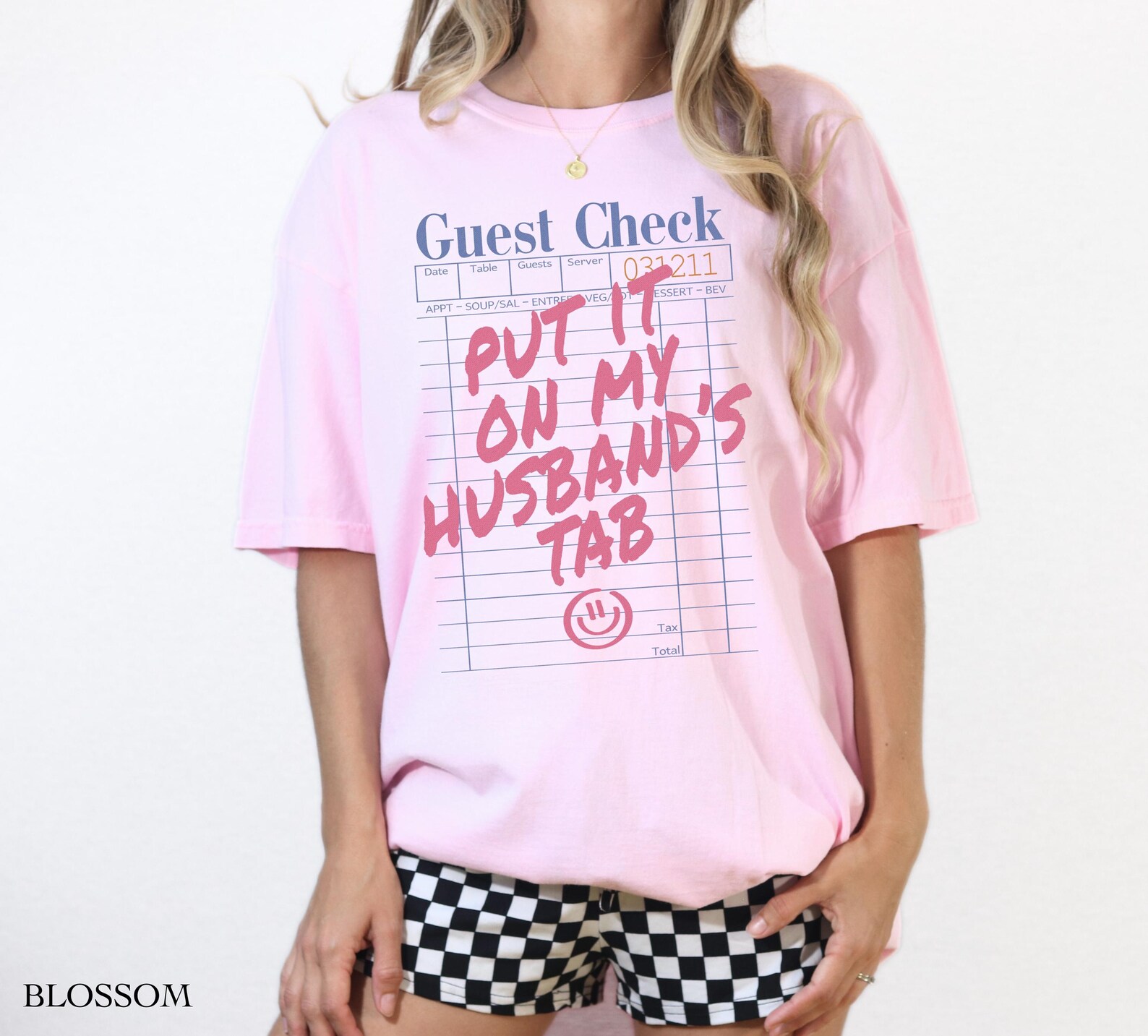 Put It on My Husbands Tab Comfort Colors Graphic Tee Retro Guest Check ...