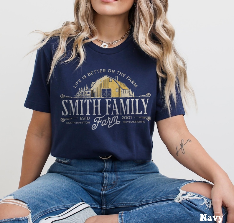 Custom Family Farm Sweatshirt, Tee & Tote | Personalized Family Name ...