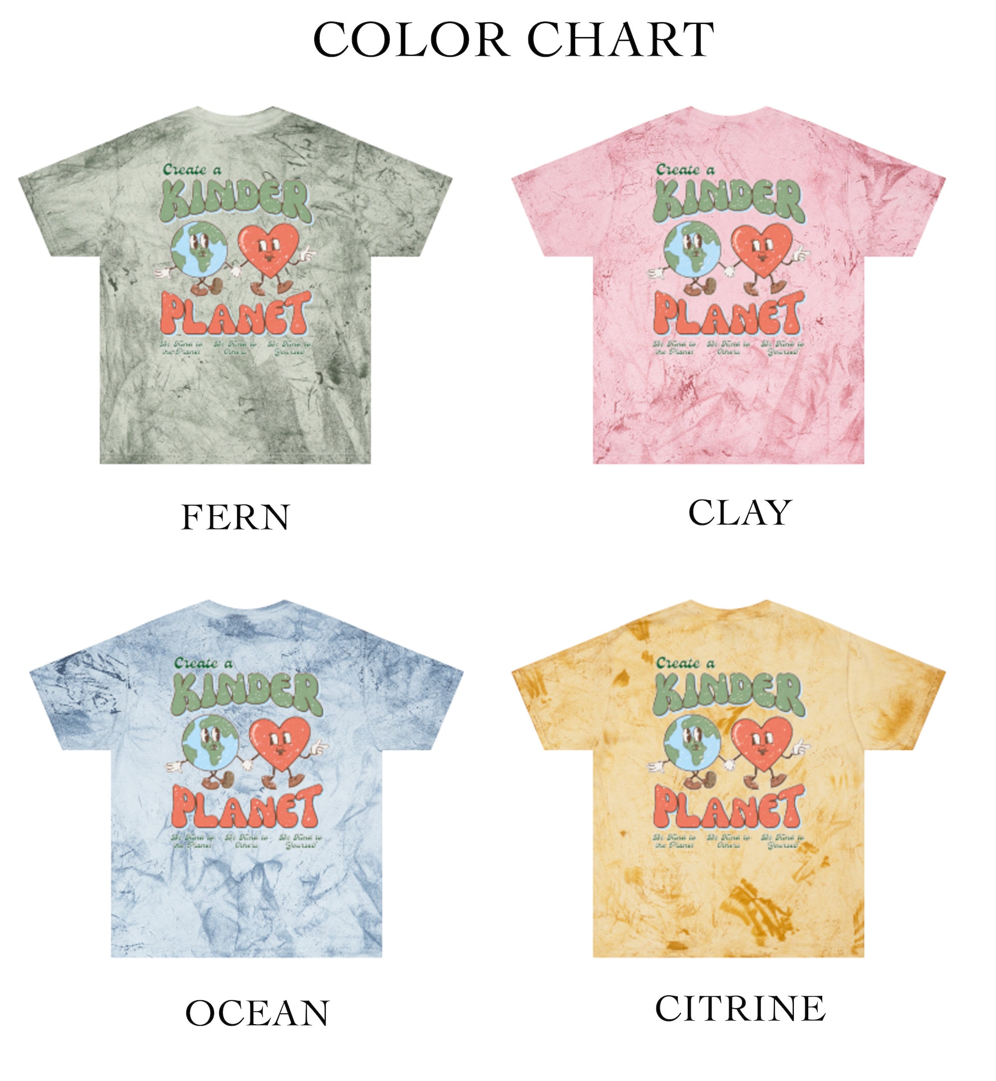 Create A Kinder Planet Comfort Colors Tie Dye Front and Back - Etsy