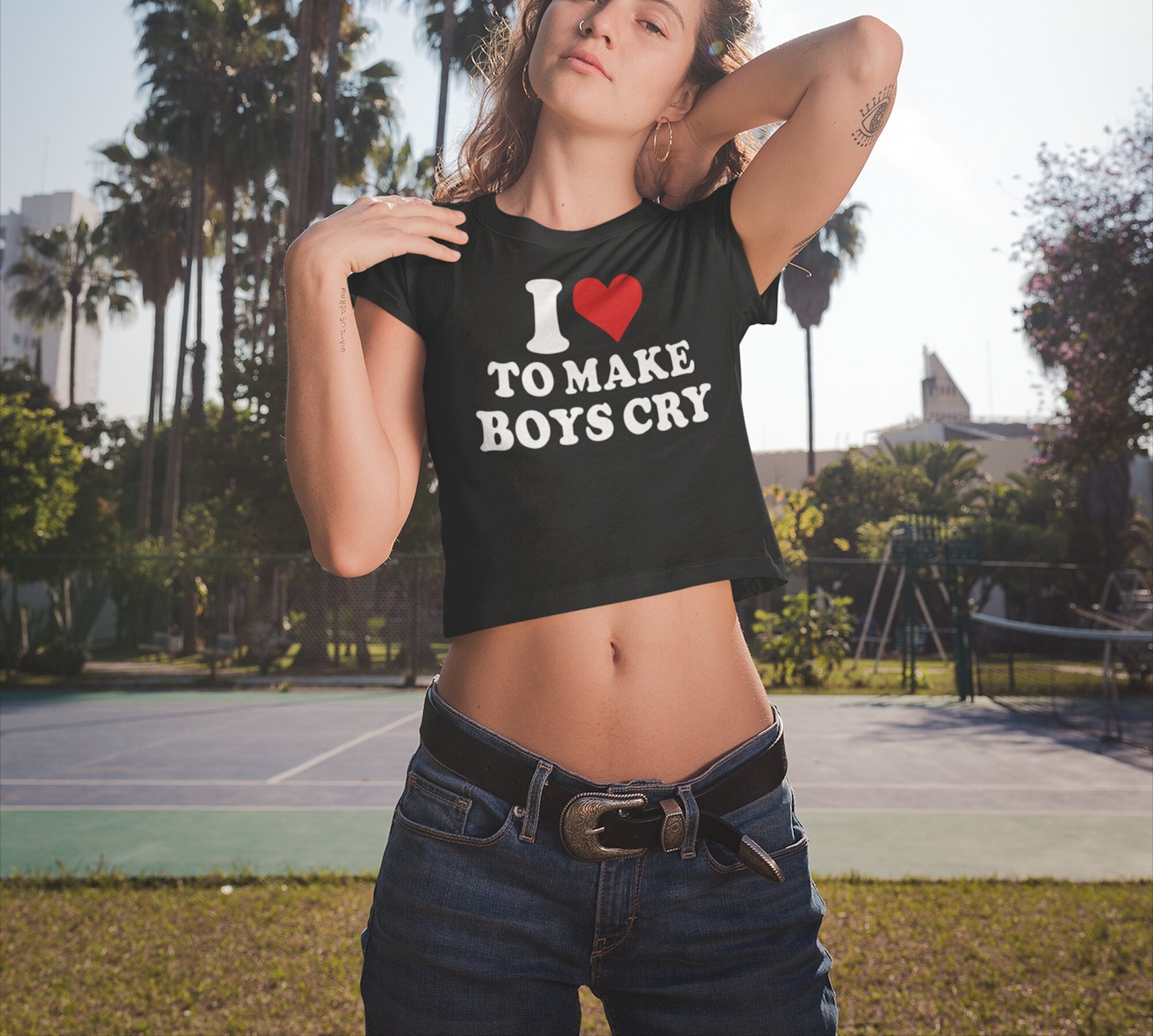 I Heart to Make Boys Cry Baby Tee Love to Make Boys Cry Crop - Etsy