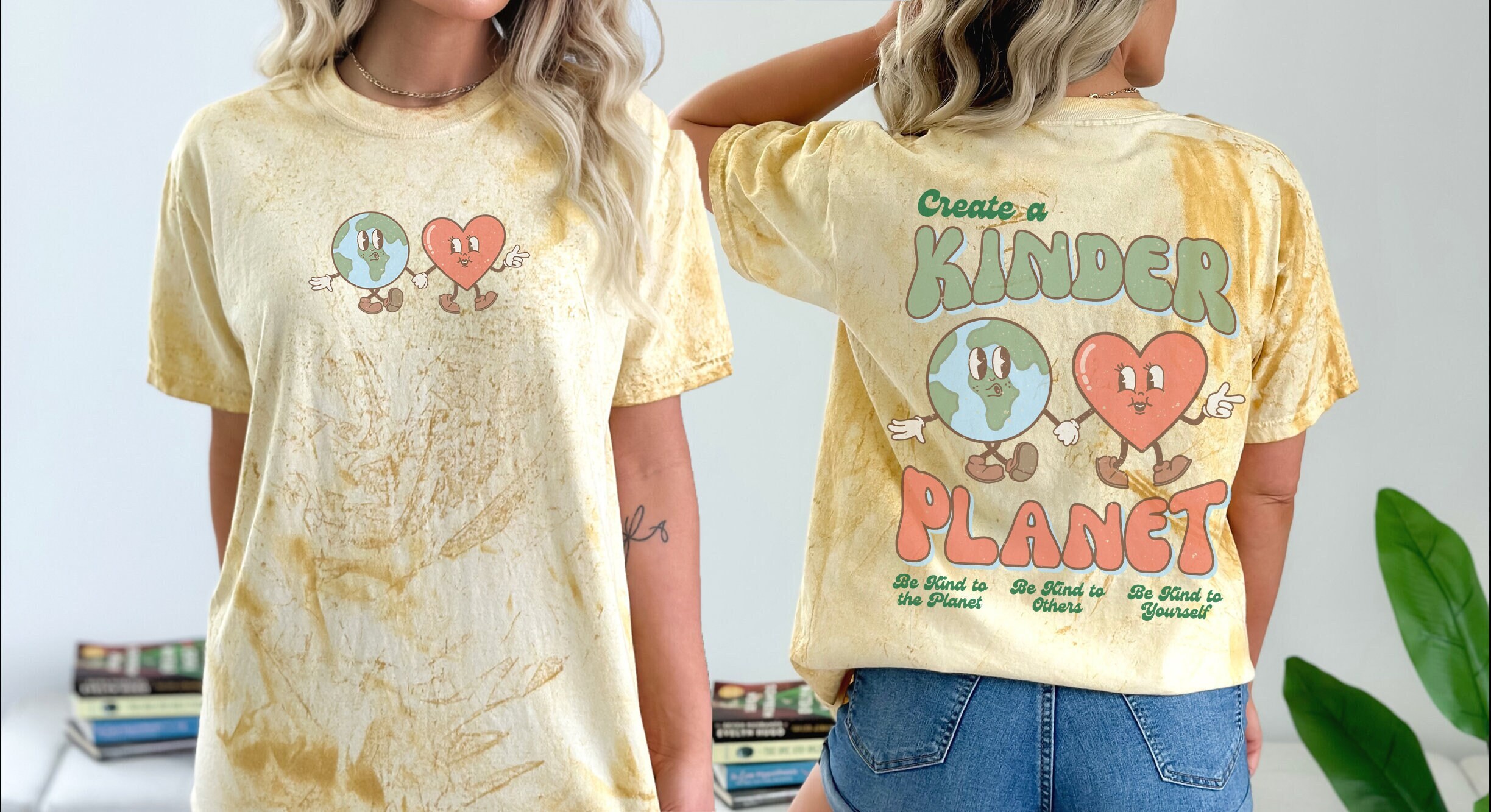 Create A Kinder Planet Comfort Colors Tie Dye Front and Back - Etsy