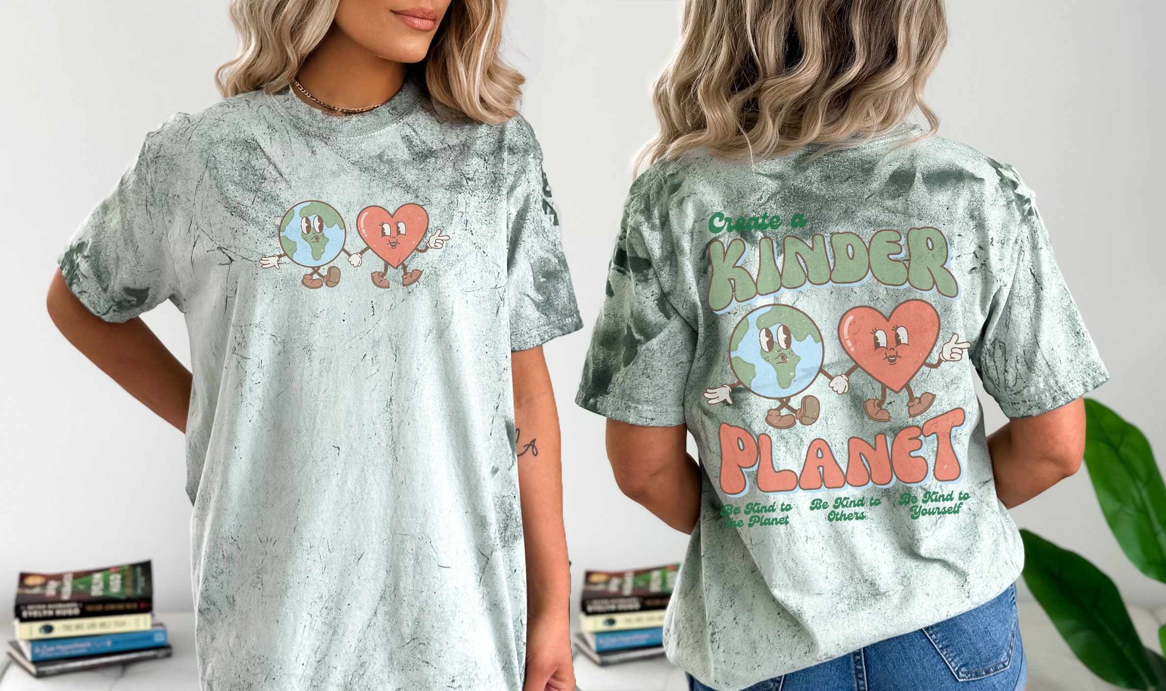 Create A Kinder Planet Comfort Colors Tie Dye Front and Back - Etsy